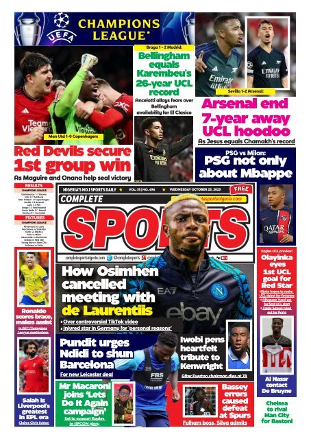 COMPLETE SPORTS - WEDNESDAY, OCT 25, 2023