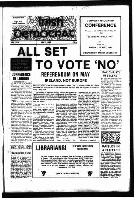 Irish Democrat May 1987