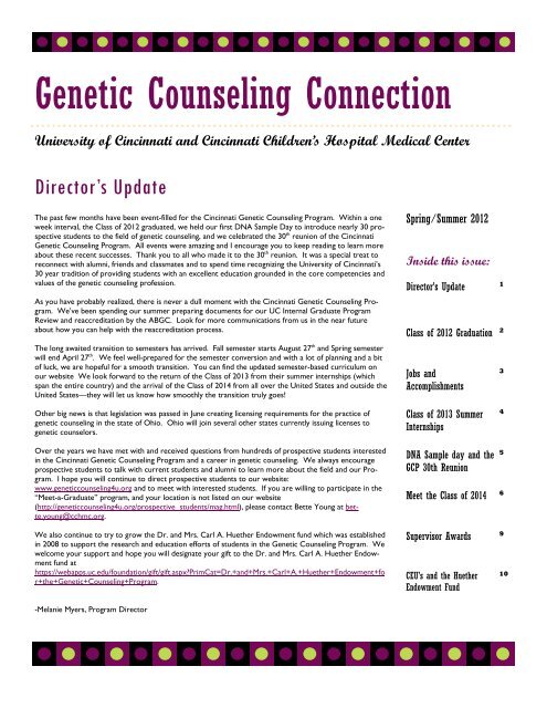 Sarah Walterman - Genetic Counseling Graduate Program, UC ...