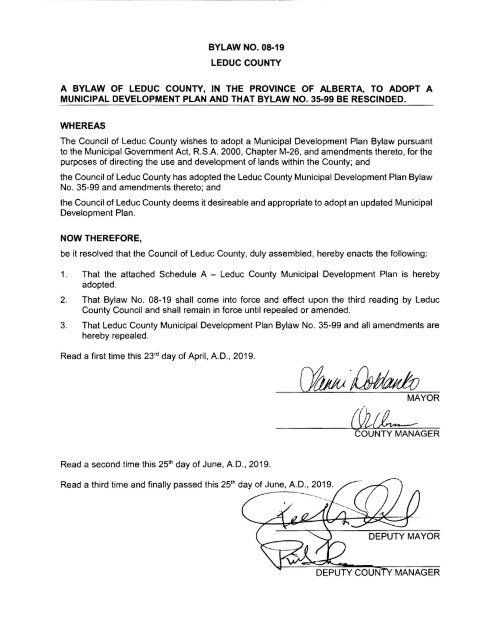 Leduc County Municipal Development Plan