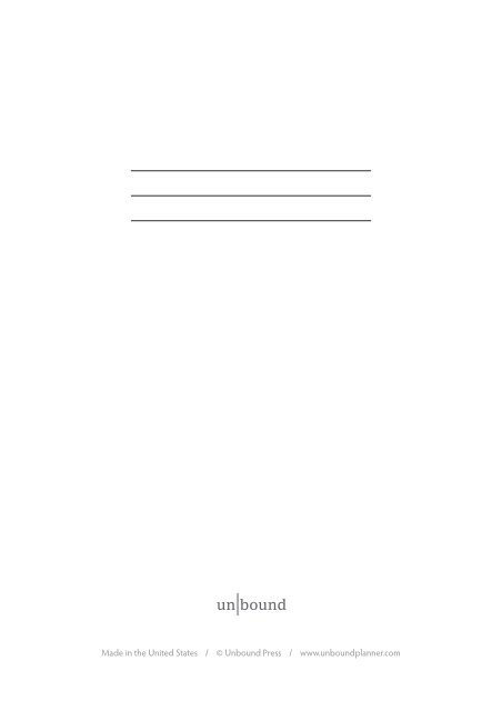 Undated - Unbound Planner