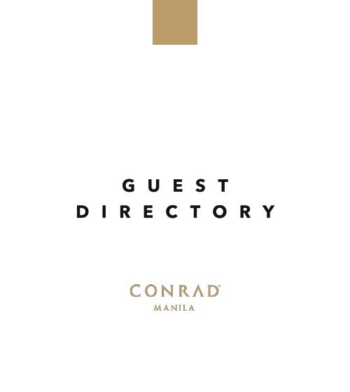 Conrad Manila Guest Service Directory