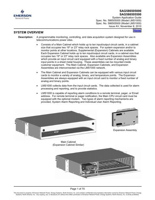 SYSTEM OVERVIEW - Emerson Network Power