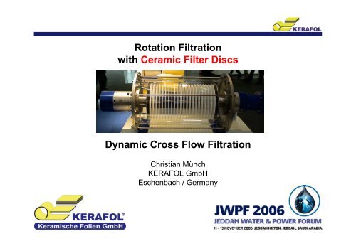 Rotation Filtration with Ceramic Filter Discs Dynamic Cross ... - Kerafol