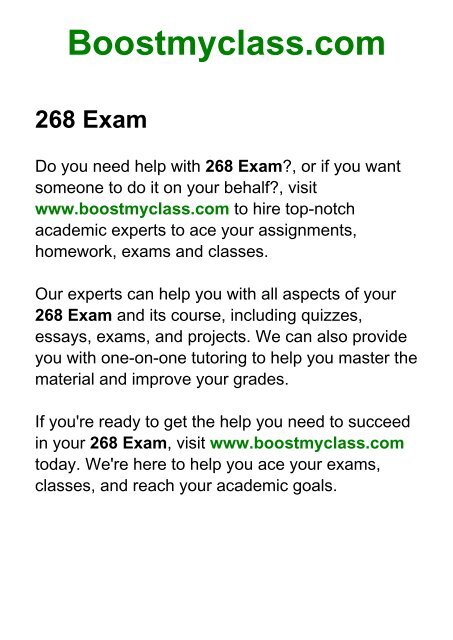 268 Exam