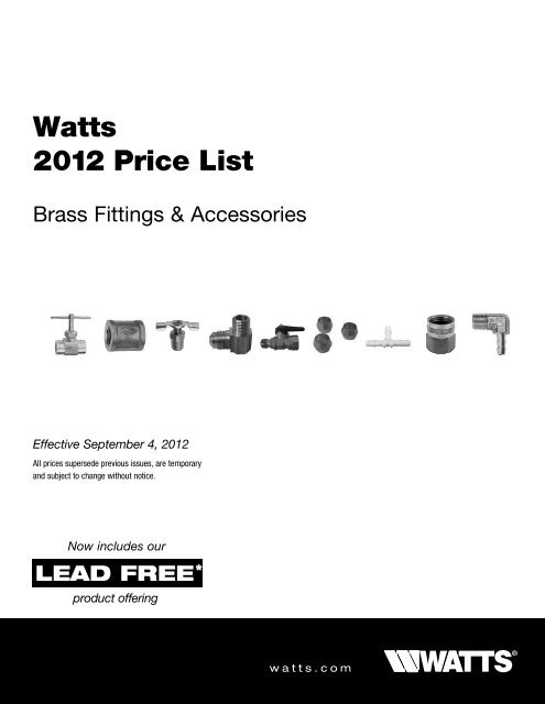 Brass Fittings & Accessories - Watts Water Technologies, Inc.