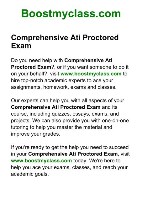 Comprehensive Ati Proctored Exam