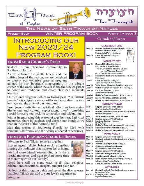 WINTER 2023:24 Program Book