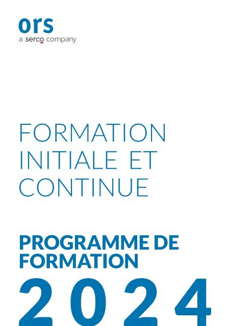 ORS Programme de Formations 2024