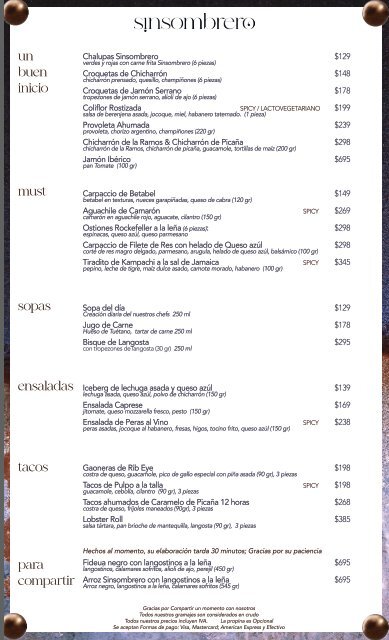 Menú Sinsombrero mx