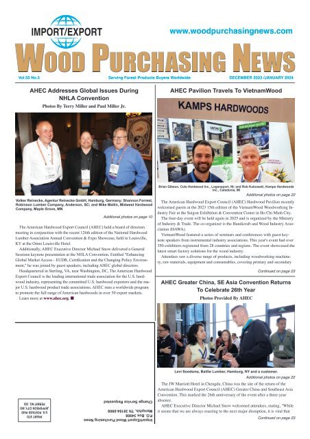 Import/Export Wood Purchasing News - December 2023/January 2024