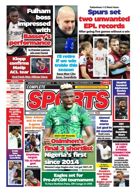 COMPLETE SPORTS - FRIDAY, DEC 8, 2023