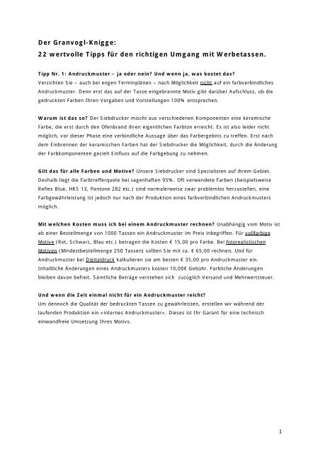 Der Granvogl-Knigge: 22 wertvolle Tipps für den richtigen Umgang ... Der Granvogl-Knigge: 22 wertvolle Tipps für den richtigen Umgang ...
