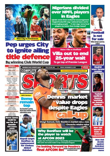 COMPLETE SPORTS - FRIDAY, DEC 22, 2023