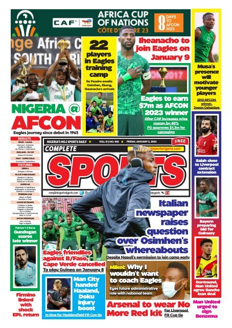 COMPLETE SPORTS - FRIDAY, JAN 5, 2024