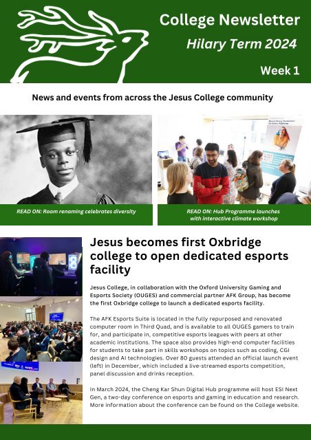 Jesus College Oxford Newsletter HT24 - W1