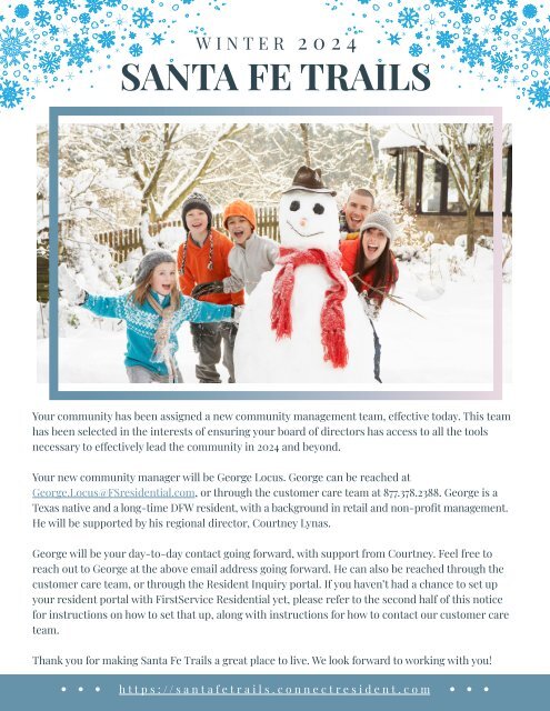 Santa Fe Trails Winter Newsletter 2024
