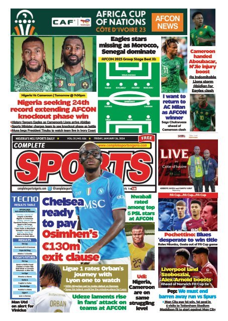 COMPLETE SPORTS - FRIDAY, JAN 26, 2024