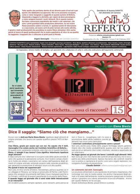 Referto n. 15 - 2 febbraio 2024