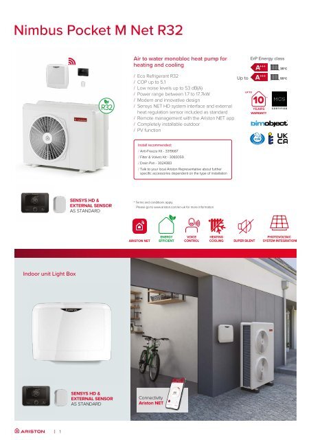 Ariston Nimbus Pocket M Net R32 Datasheet