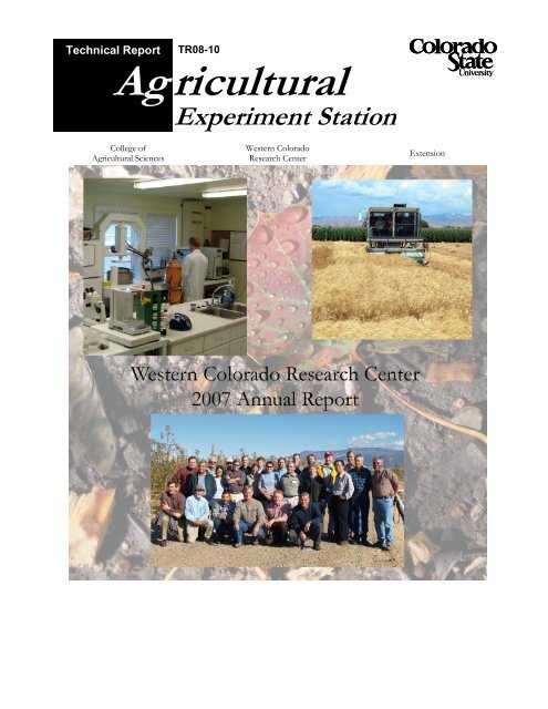 Ag ricultural Experiment Station - Colorado State University