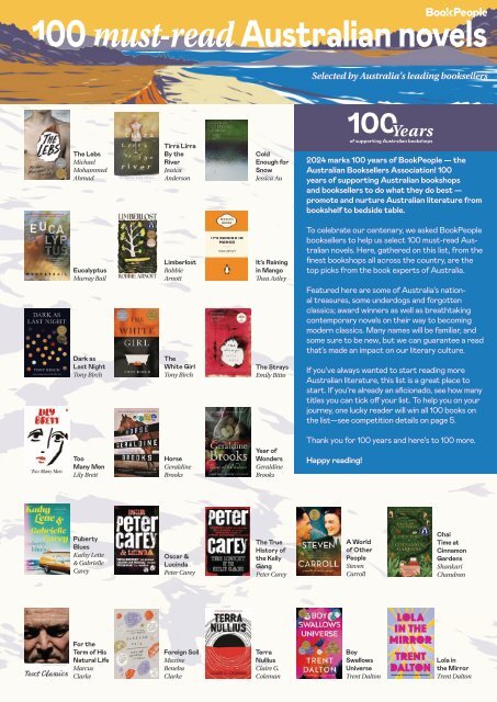 Top 100 Must Read Australian Novels