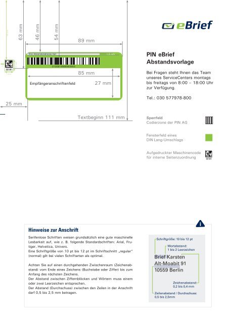 Pin Ebrief Abstandsvorlage A4 2022