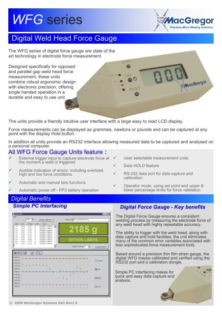 WFG series - MacGregor Welding Systems