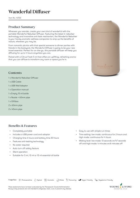 Wanderful Nebuliser Diffuser PIP | Digital Library | Young Living