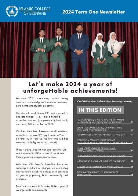 ICB Term One Newsletter 2024