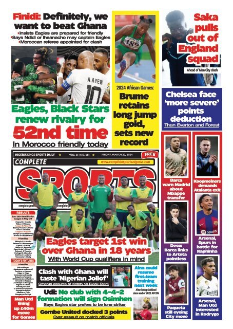 COMPLETE SPORTS - FRIDAY, MARCH 22, 2024