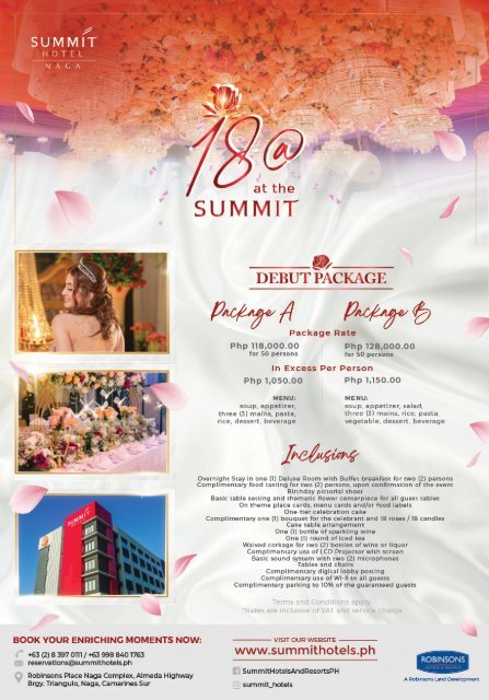Summit Hotel Naga Debut Packages 2024