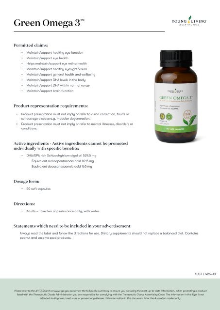 Green Omega 3 PCP | Digital Library | Young Living