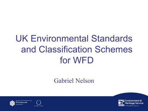 UK Environmental Standards and Classification Schemes for WFD