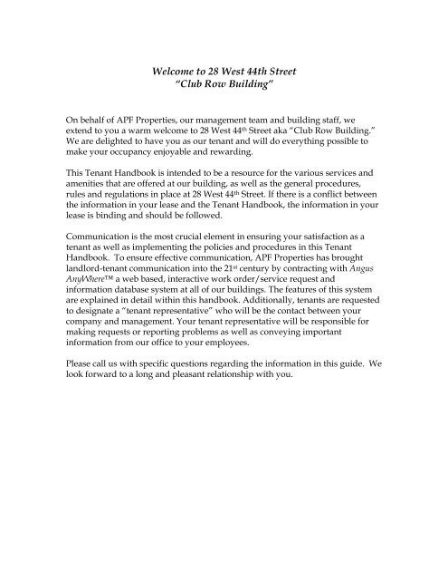 Welcome to 28 West 44th Street “Club Row Building” - apf properties