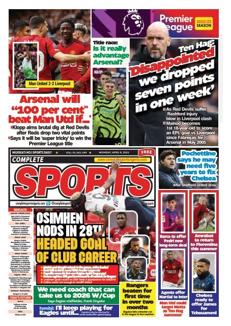 COMPLETE SPORTS - MONDAY, APRIL 8, 2024