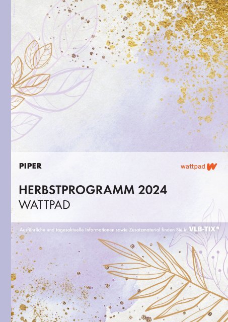 PIPER Wattpad Vorschau Herbst 2024