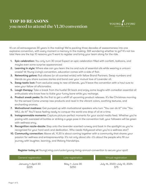 Top 10 reasons you need to attend the YL30 Convention | Digital Library ...