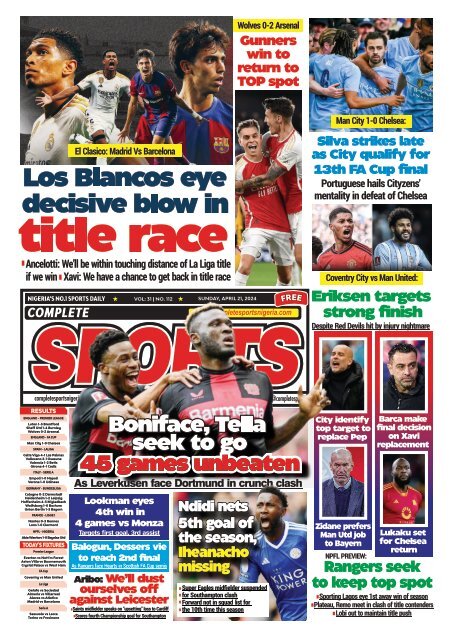 COMPLETE SPORTS - SUNDAY, APRIL 21, 2024