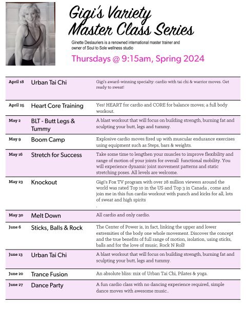 Gigi spring 2024 master classes