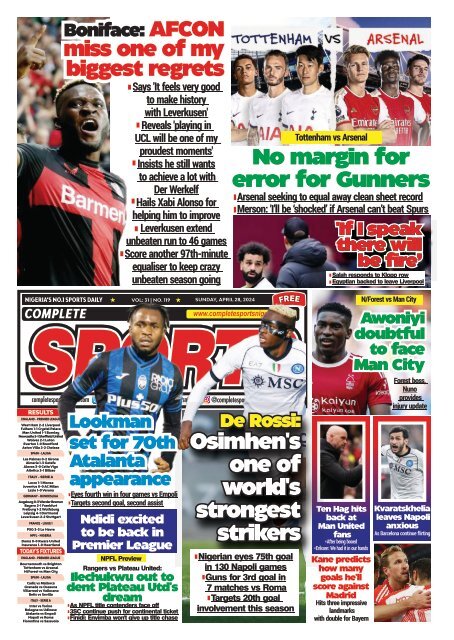 COMPLETE SPORTS - SUNDAY, APRIL 28, 2024