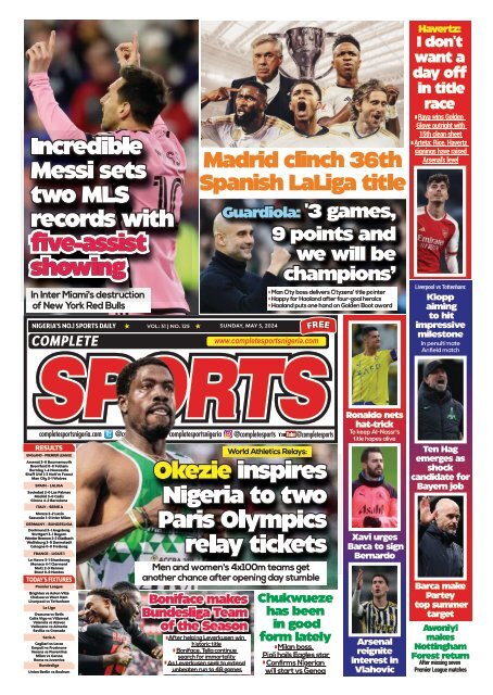 COMPLETE SPORTS - SUNDAY, MAY 5, 2024