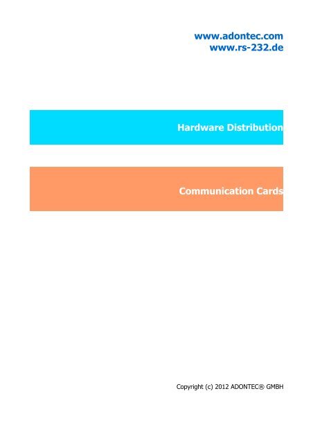 ADONTEC - Serial and Parallel Cards