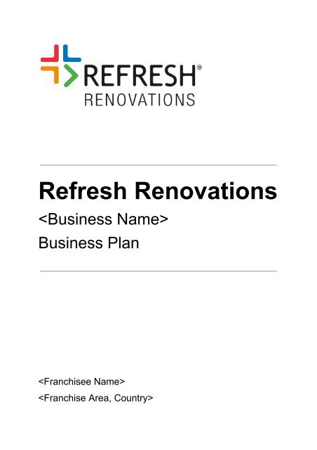 Refresh Draft Example of Business Plan TEMPLATE - 2024