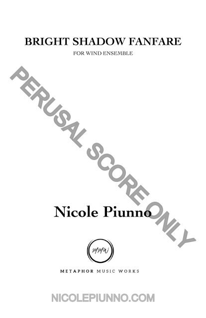 Bright Shadow Fanfare PERUSAL-Piunno