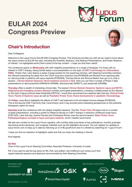 Lupus Forum EULAR 2024 Highlights