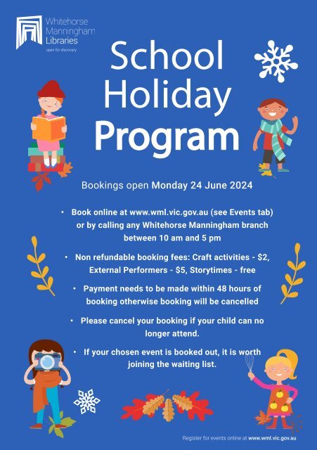 School Holiday Program Winter 2024