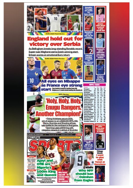 COMPLETE SPORTS - MONDAY, JUNE 17, 2024