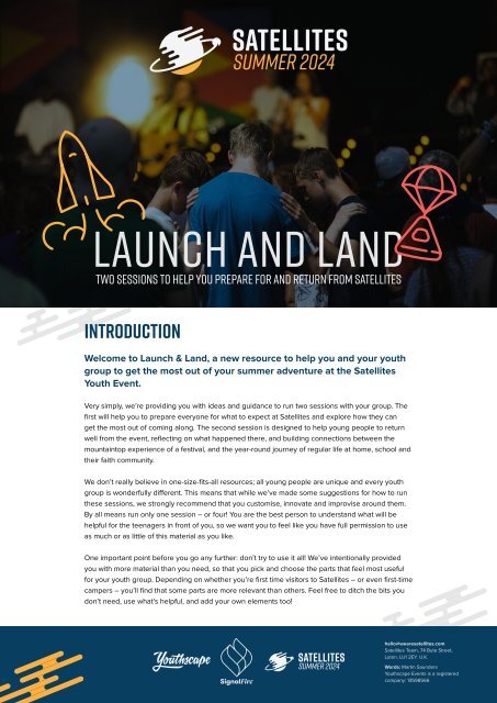 Satellites Launch and Land - Session Outlines