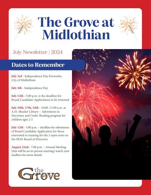 The Grove July Newsletter 2024
